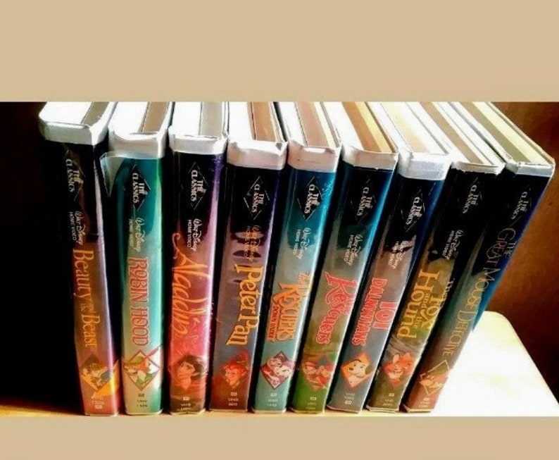 Vintage VHS Disney Movies Black Diamond Labels in Clam Shellslabel - Etsy