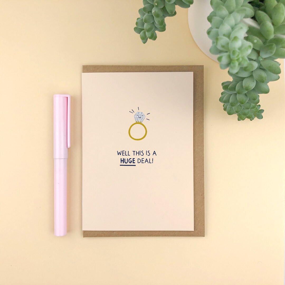 Well This is a HUGE Deal! Engagement Ring Greeting Card / Modern ...