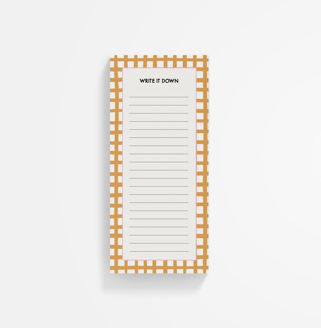 Checkered Pattern DL List Notepad / List Pad / Memo Pad / Cute List Pad ...