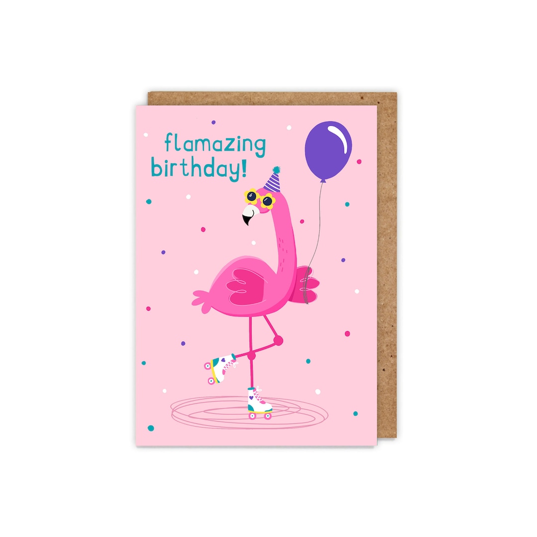 Flamazing Birthday Greetings Card / A6 Card / Modern Card / Children's ...