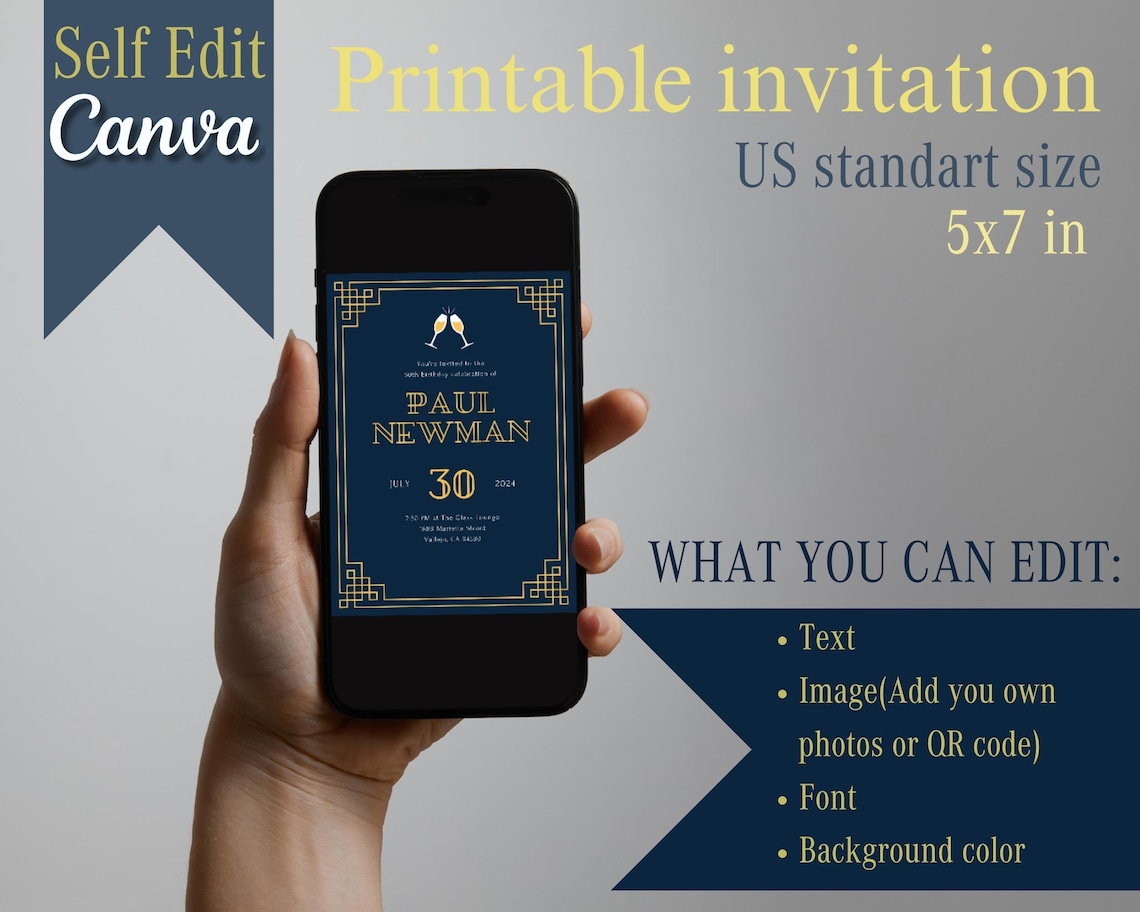 Vintage Elegance:old Money Style Birthday Invitations,gatsby,roaring ...