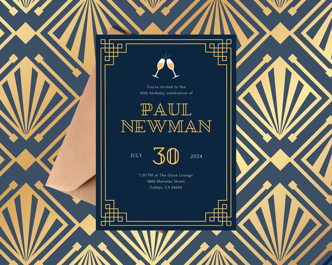 Vintage Elegance:old Money Style Birthday Invitations,gatsby,roaring ...