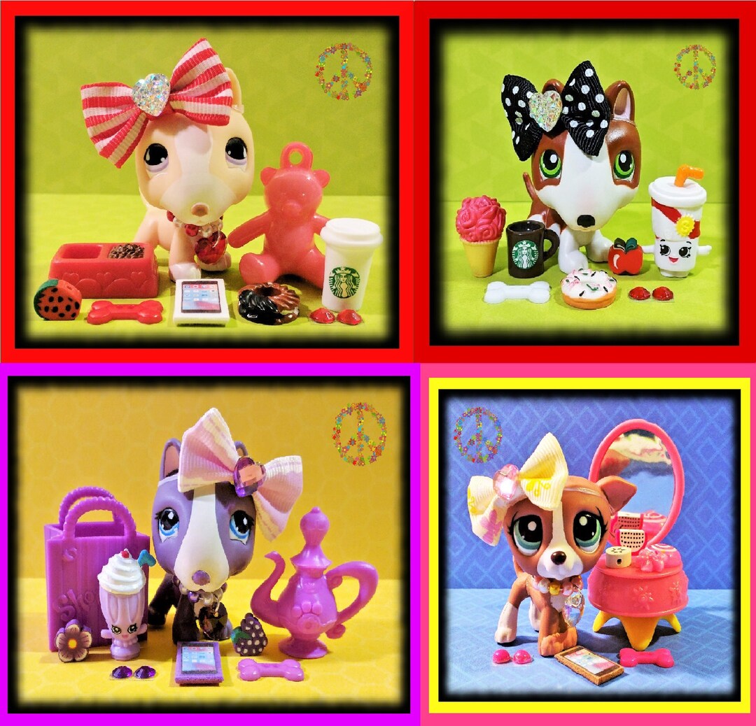 Littlest Pet Shop Rare Vintage LPS Chow Bull Terrier Boxer Lhasa Aps ...