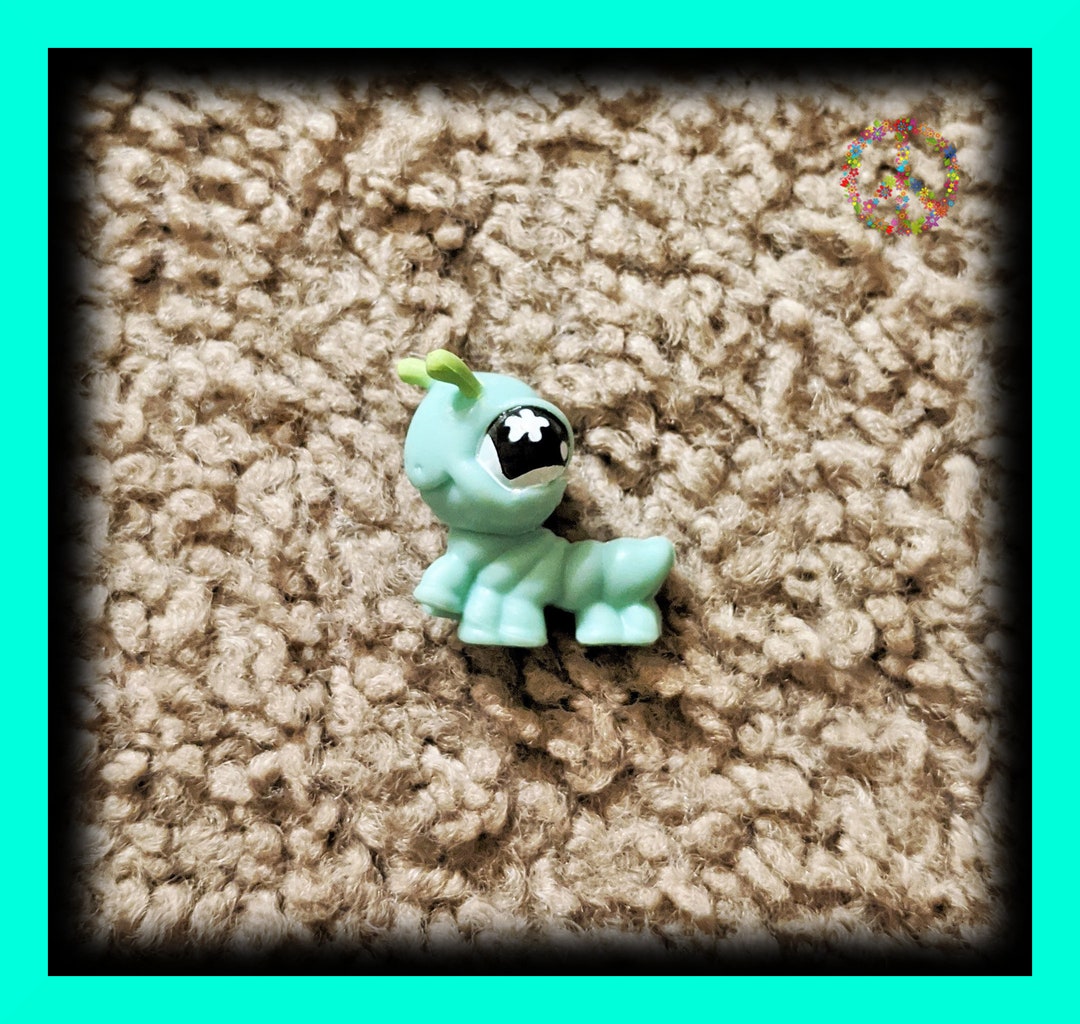 Littlest Pet Shop HTF Vintage LPS Mini BABY Green or Purple Caterpillar ...