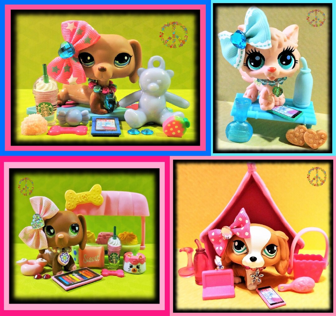 Littlest Pet Shop Rare Vintage LPS Dachshund King Charles Bulldog ...