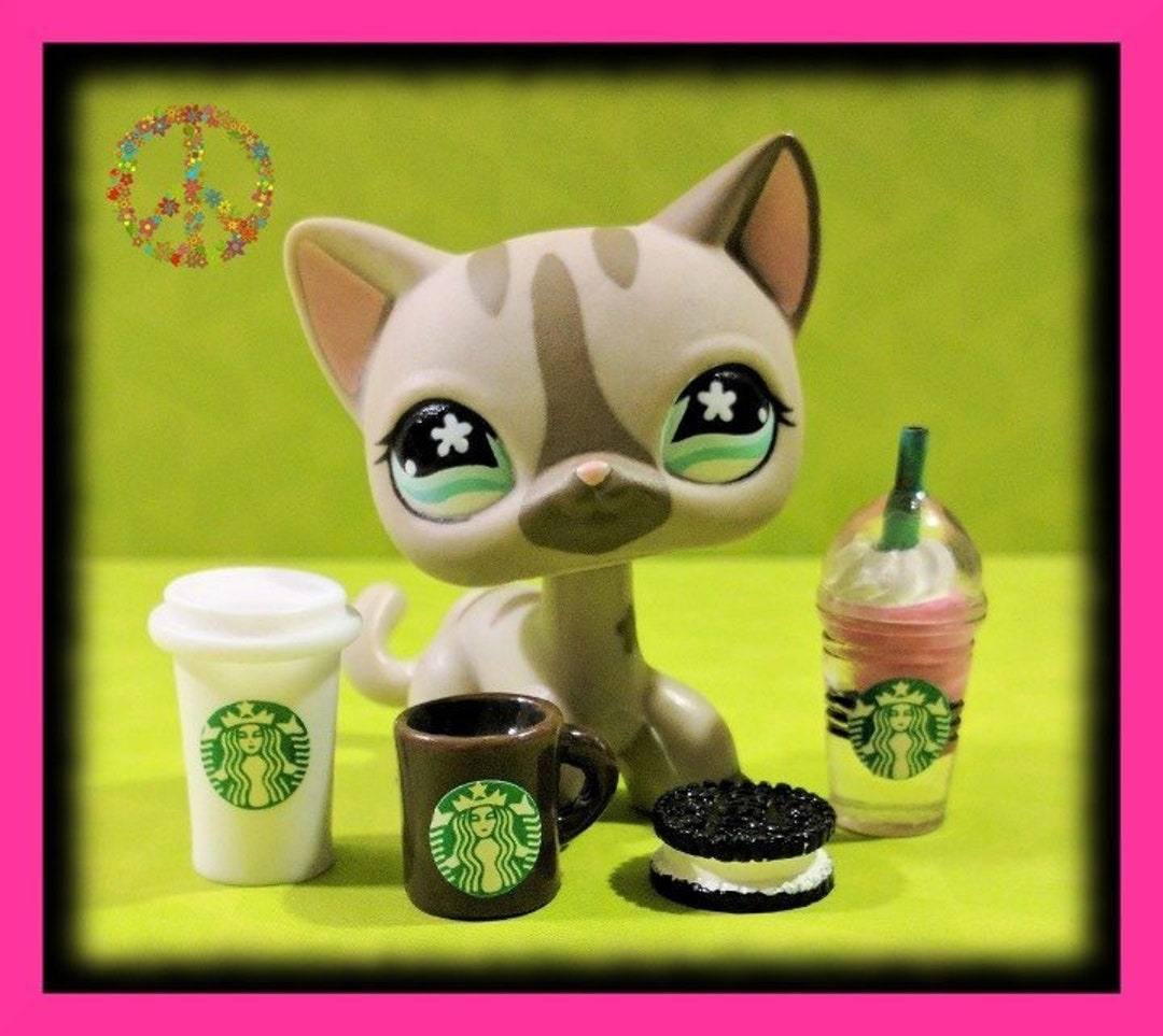 Littlest Pet Shop LPS 5 Pc Custom Coffees & Treat Accessories Set Lot ...