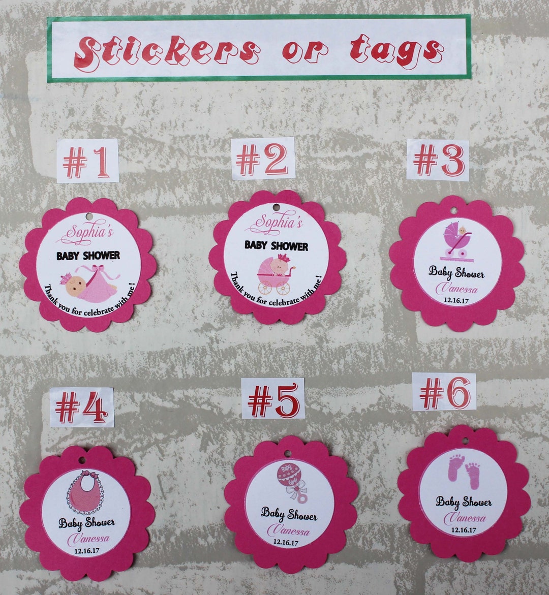 Personalized Baby Shower Tags - Baby Shower Favor Tags - Baby Shower ...