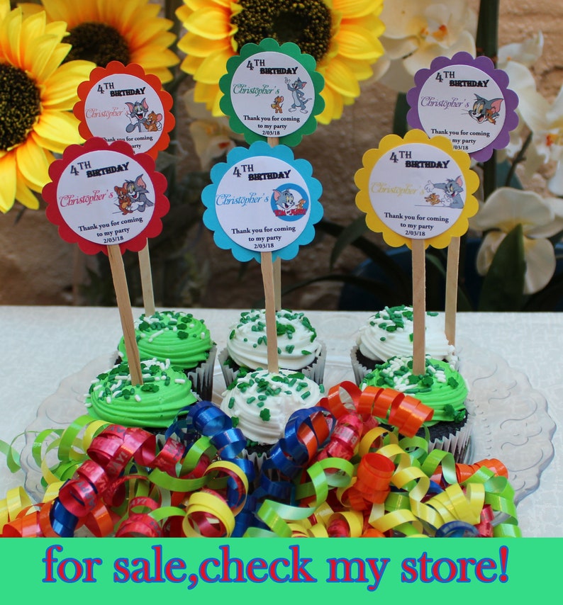 12 Personalized Birthday Favor Box tom and Jerry Party Treat - Etsy