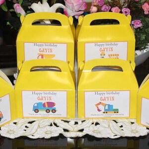 12 Personalized Birthday Favor Box -vehicles Party Treat Goody Box Loot ...