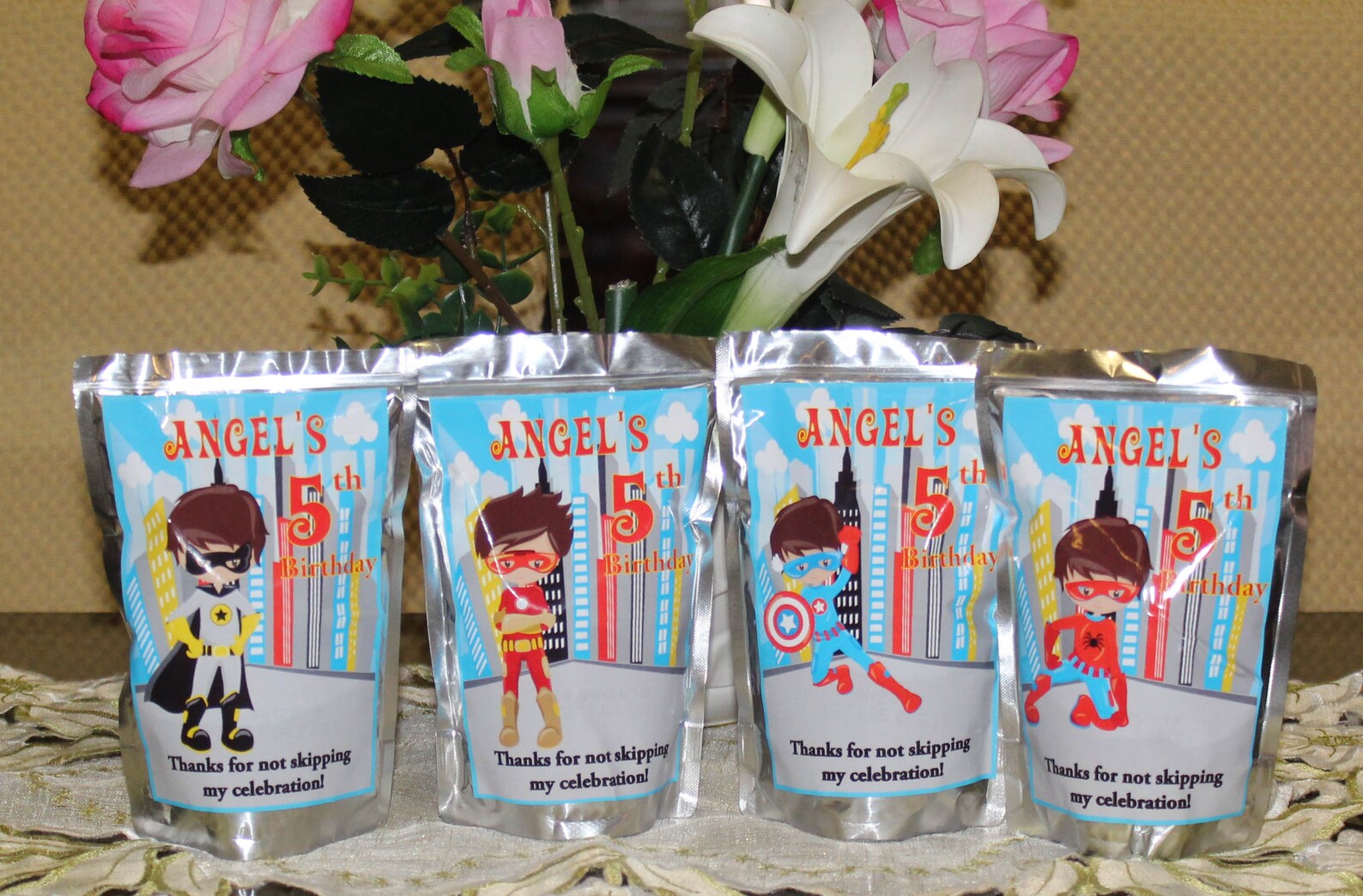 Personalized Super Boys Birthday Favor Box With Stickers Super Heros ...