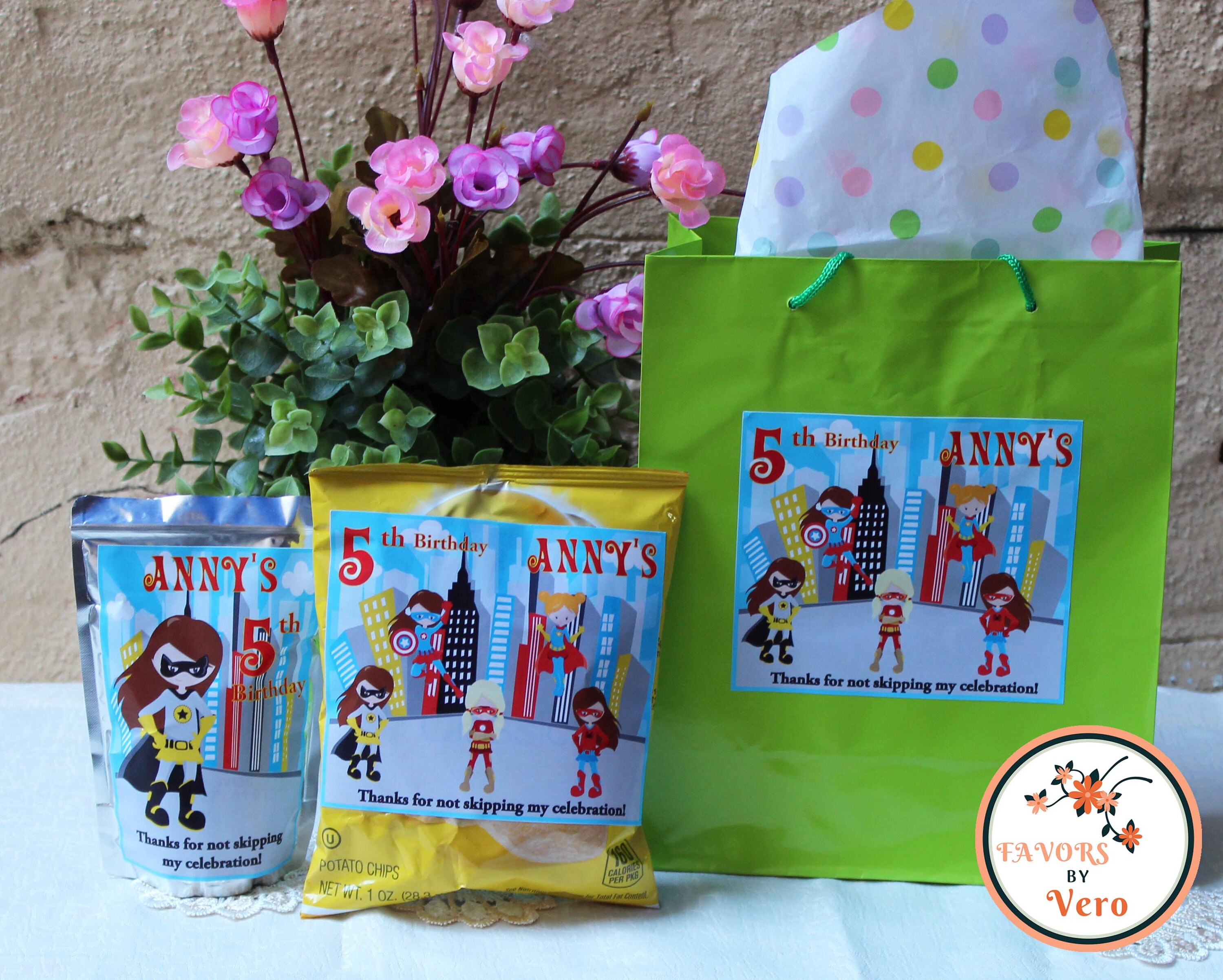 12 Personalized Super Hero Birthday Favor Bags -super Hero Party Treat ...