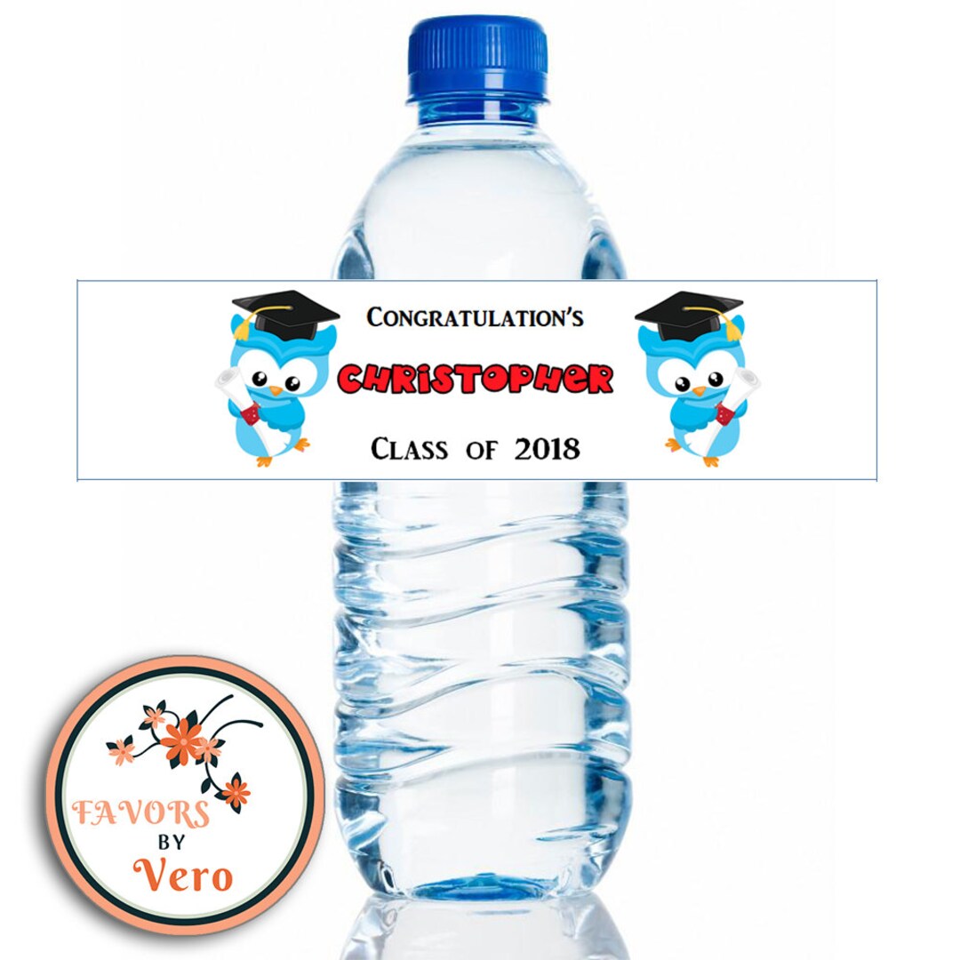 Graduation Party Water Bottle Labels - Personalized Graduation Water ...