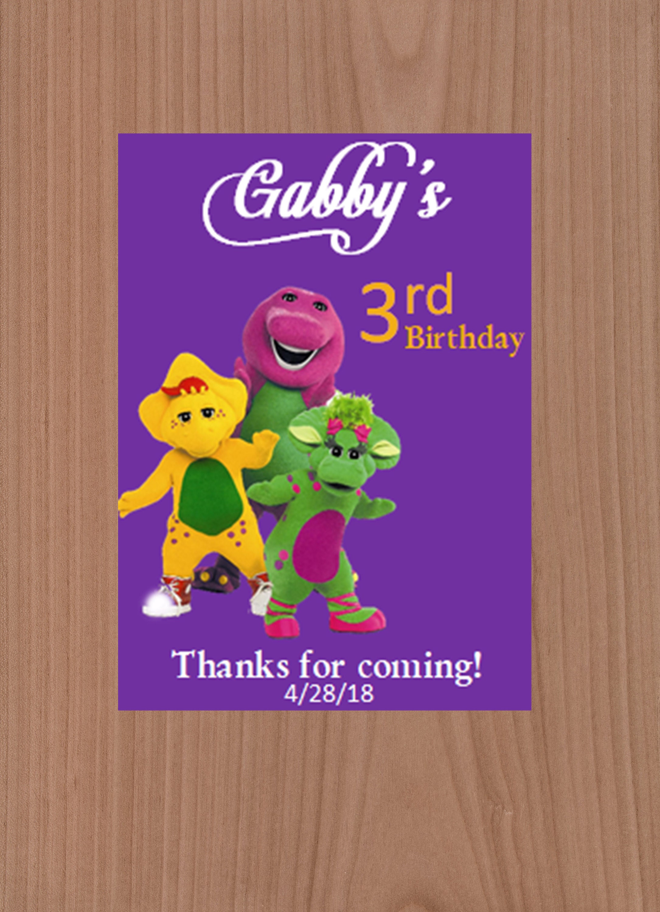 Personalized Barney & Friends Birthday Favor Bags With Tags - Barney ...