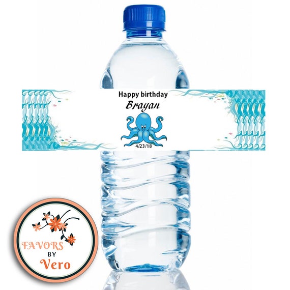 Personalized Birthday Water Bottle Labels Ocean Animal | Etsy