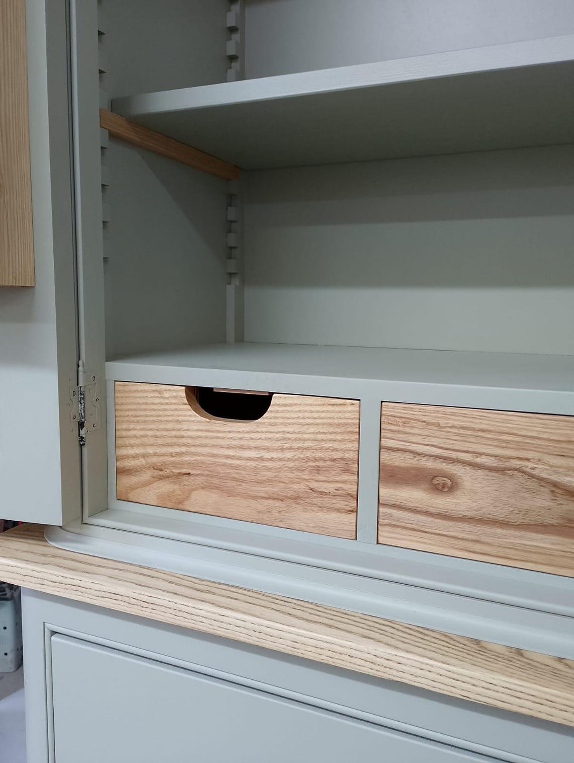 Hand Made Kitchen Larder Cupboard Painted in Farrow & Ball French Grey ...