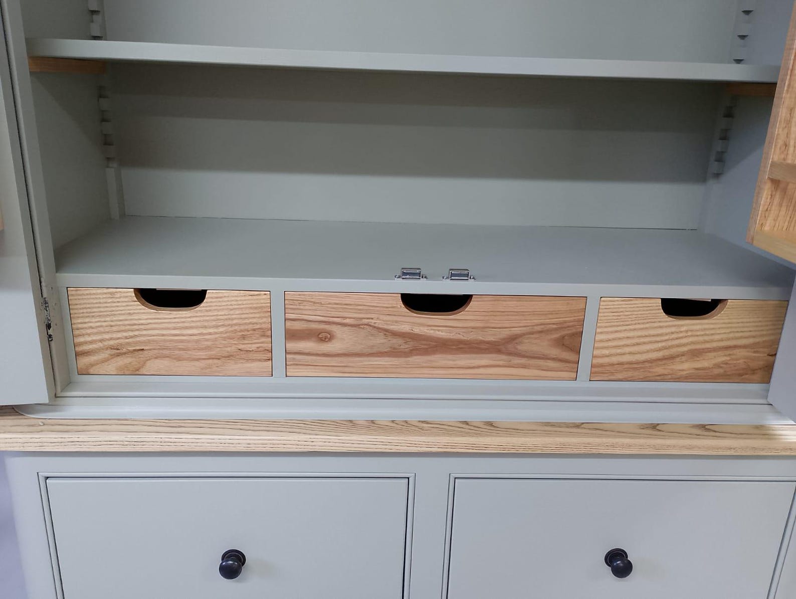 Hand Made Kitchen Larder Cupboard Painted in Farrow & Ball French Grey ...