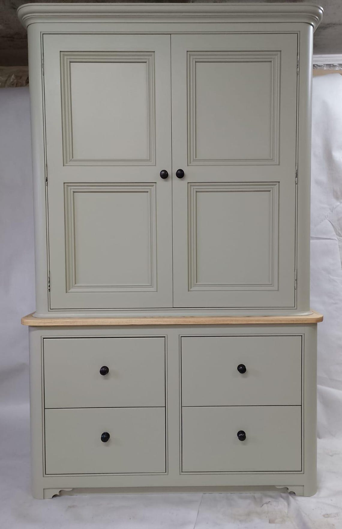 Hand Made Kitchen Larder Cupboard Painted in Farrow & Ball French Grey ...