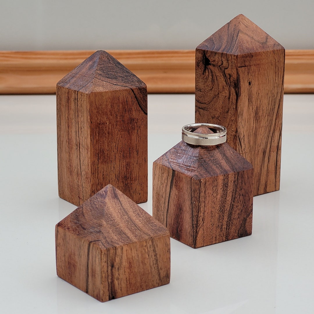 Exotic Hardwood Ring Tower: Handmade Jewelry Display - Etsy