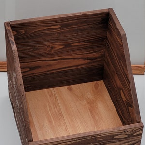 Wooden Record Storage Box Rustic Record Crate LP Collector Storage ...