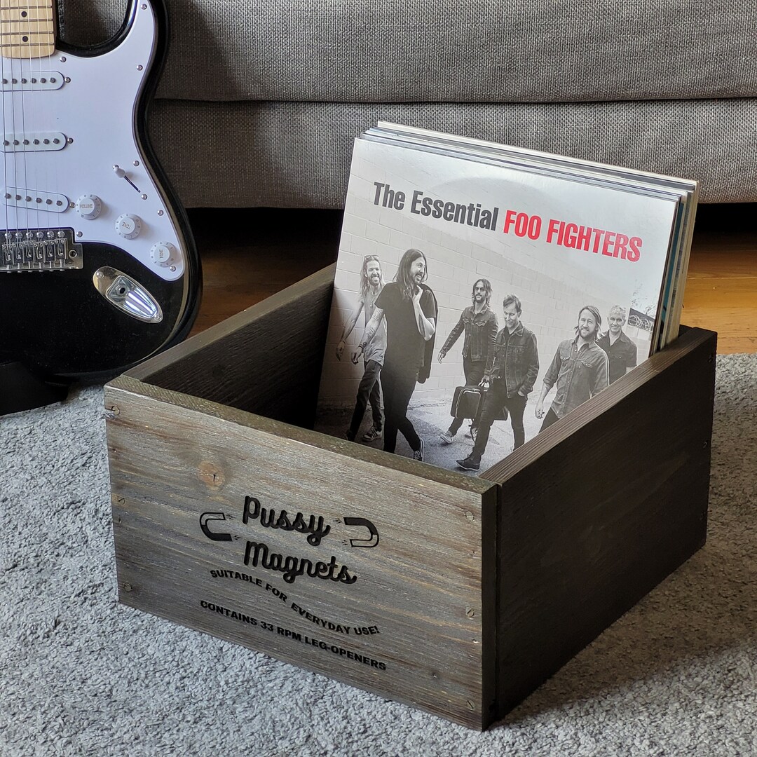 Wooden Record Storage Box | Rustic Record Crate | LP Collector Storage ...