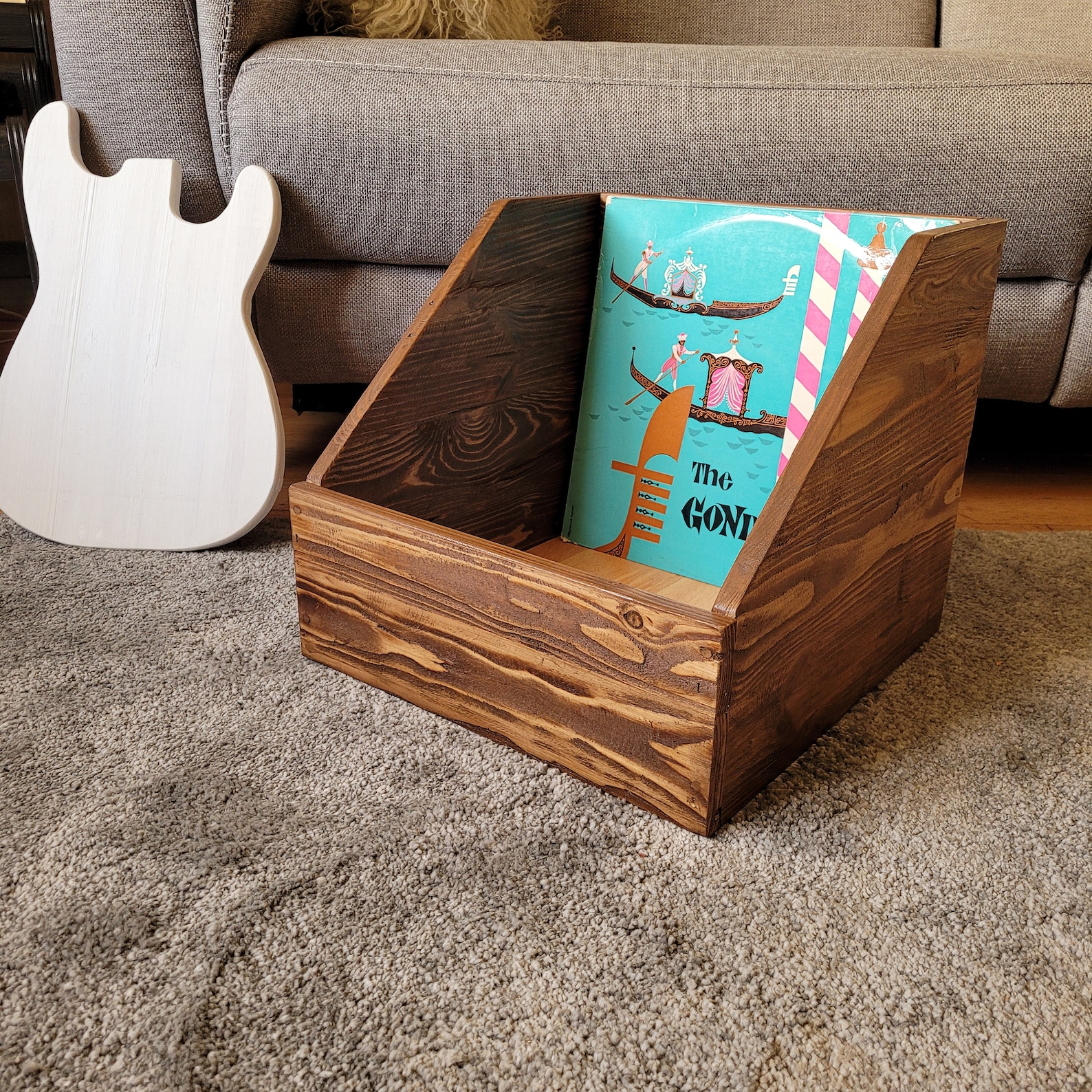 Wooden Record Storage Box Rustic Record Crate LP Collector | Etsy