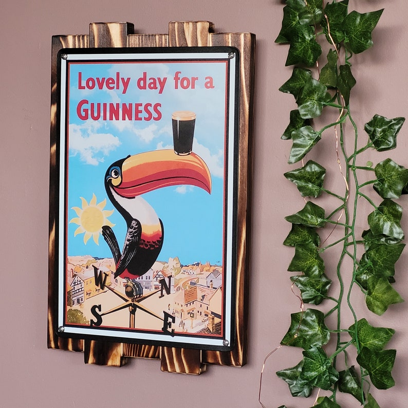 Metal Retro Effect Guinness Beer Sign Irish Pub Sign Bar Decor - Ships ...