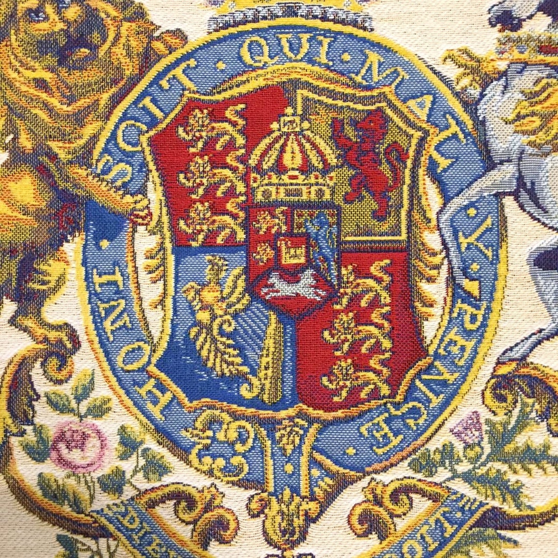 19th Century Royal Coat of Arms of UK & Hanover, BELGIAN Jacquard WOVEN ...
