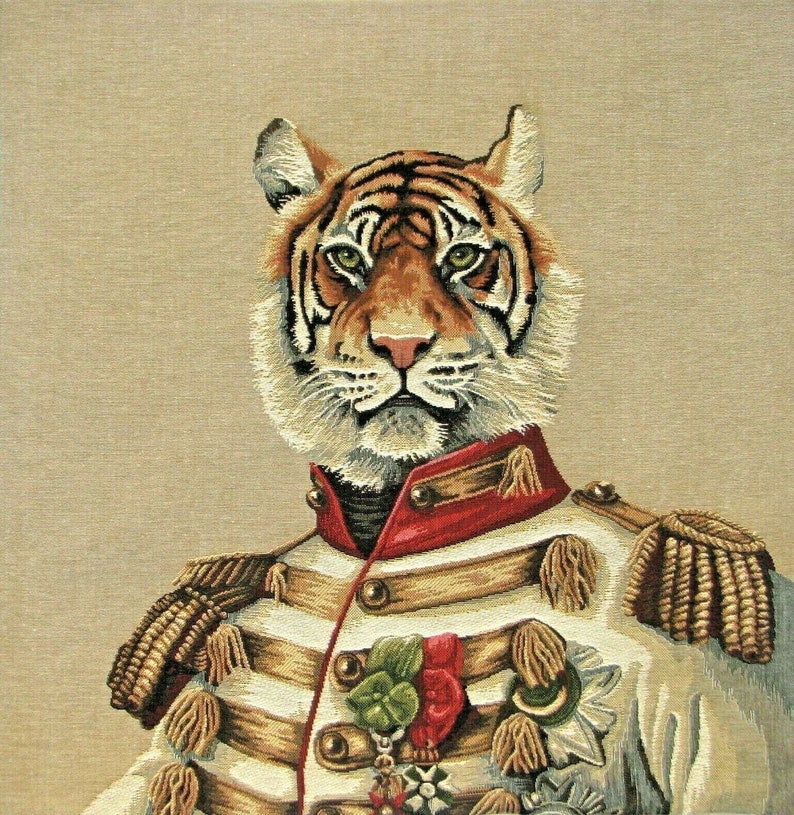 Aristocratic Military Safari Tiger Animal BELGIAN Belgium Jacquard ...