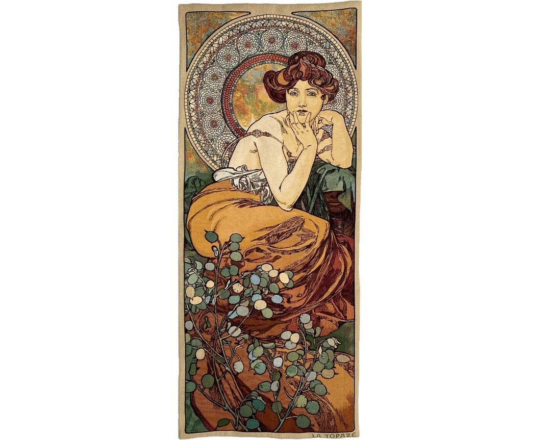 Alphonse MUCHA Topaz Topaze, Hand Finished BELGIAN Tapestry Wall ...