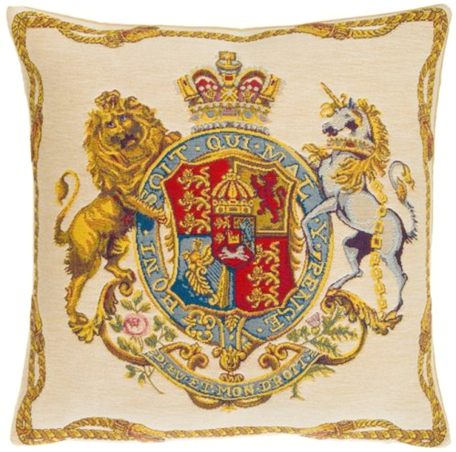 19th Century Royal Coat of Arms of UK & Hanover, BELGIAN Jacquard WOVEN ...