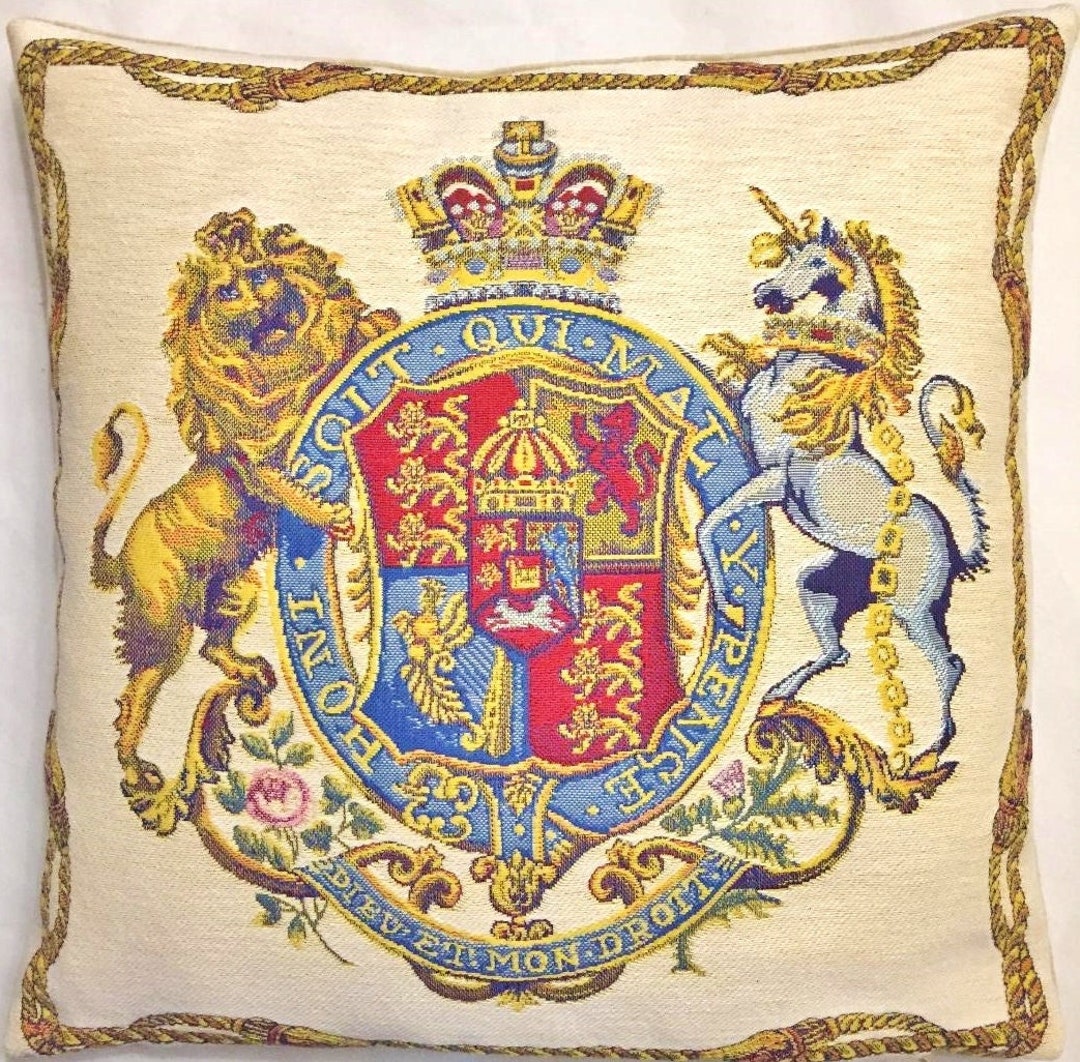19th Century Royal Coat of Arms of UK & Hanover, BELGIAN Jacquard WOVEN ...