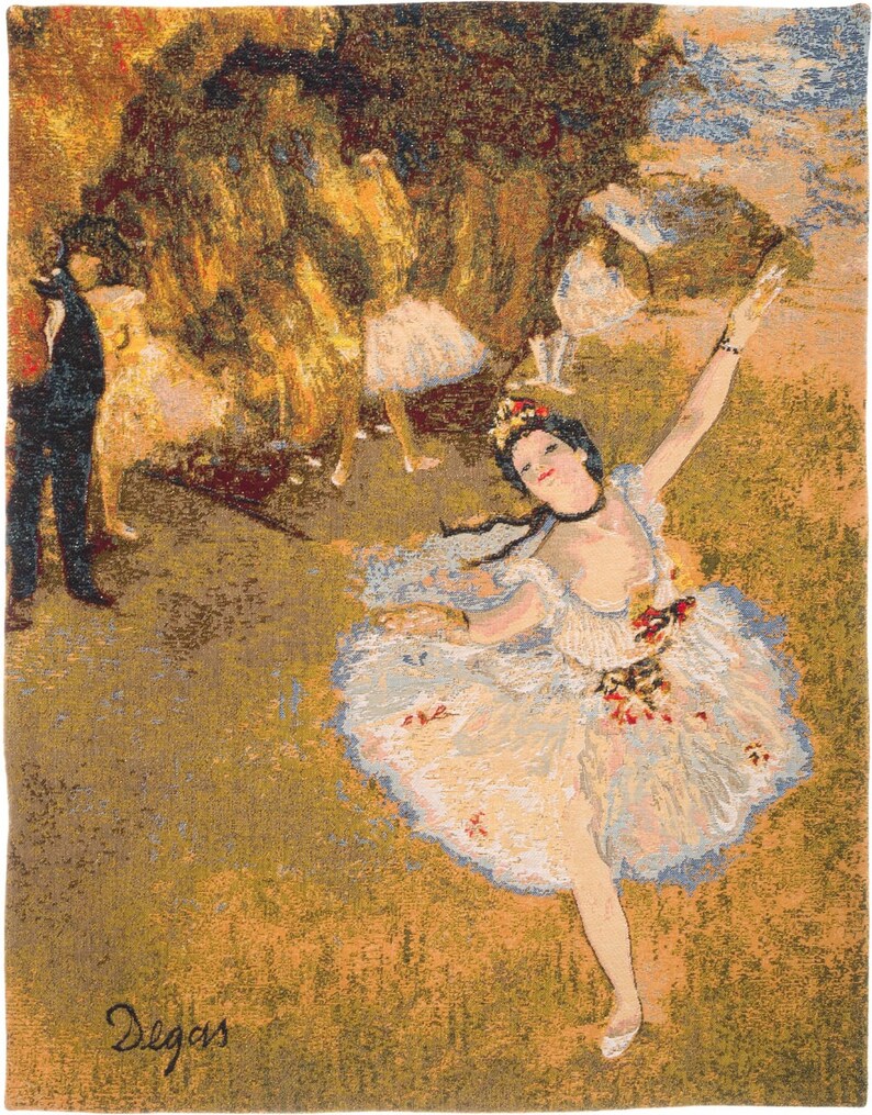 Edgar DEGAS BALLET DANCER 24" X 18" / 61cm X 46cm Belgian Jacquard ...