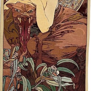 Alphonse MUCHA Emerald Emeraude, Hand Finished BELGIAN Tapestry Wall ...