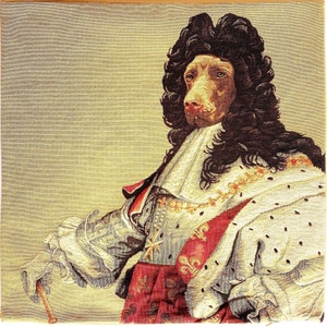 Chocolate Labrador King Louis XIV of France, BELGIAN Jacquard WOVEN ...