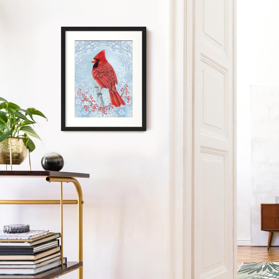 Northern Cardinal Wall Art, Bird Design, Red Cardinal Art Print ...