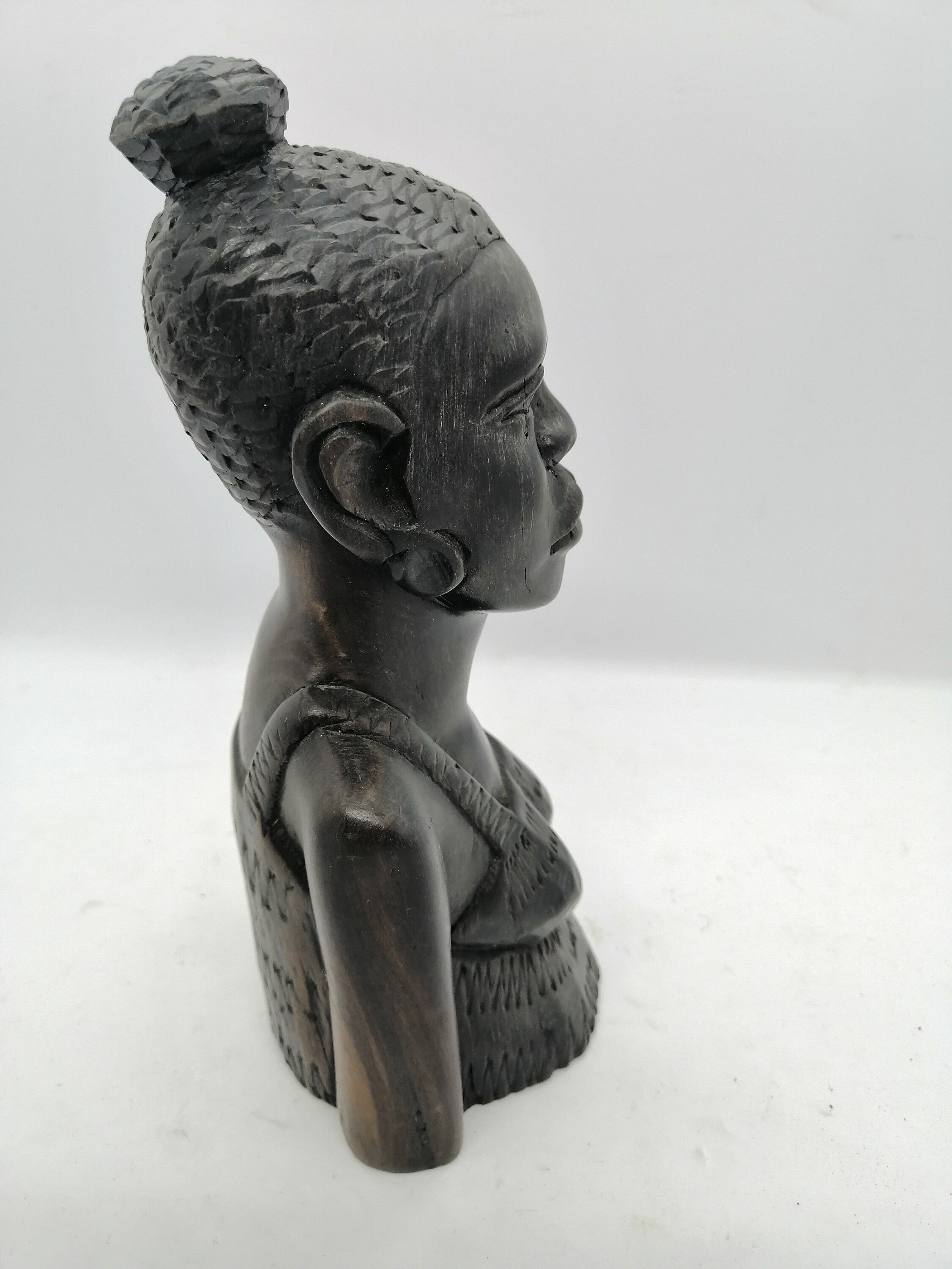 Black Wood African Art Woman Zimbabwe Figure Sculpture Shona Tribe Hand ...