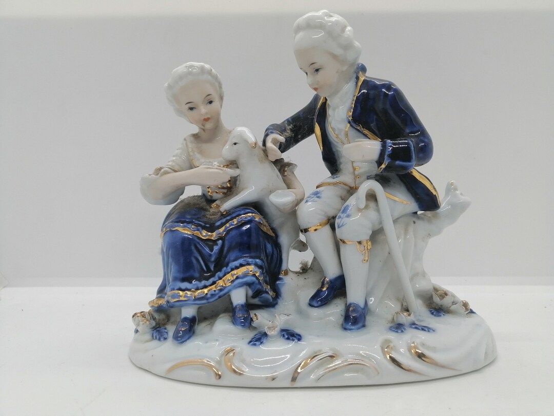 Vintage CDC Rokoko 1720-80 Porcelain Statue Couple Figure Lovers ...