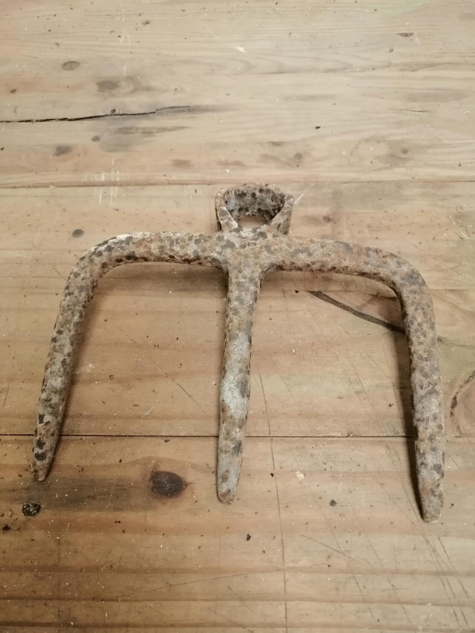 Antique Farming Agriculture Tool Cast Iron Forged Rake TRIDENT Three ...