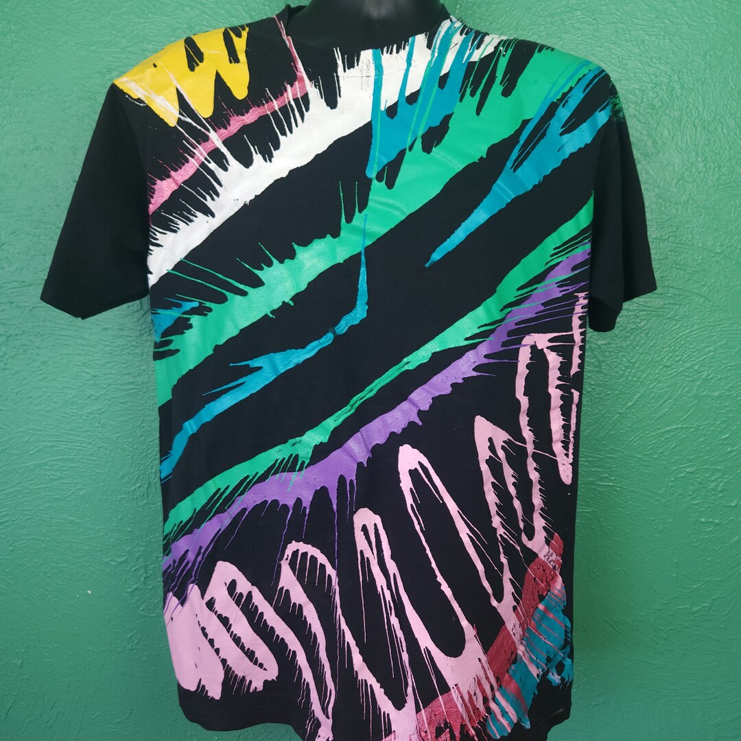 Vintage 90s Color Splash Vaporwave Abstract Art Shirt - Etsy