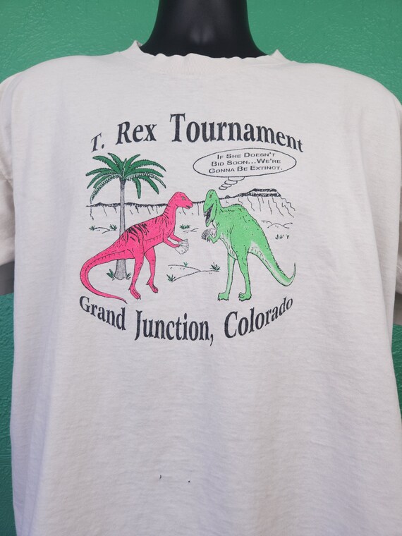 Vintage 90s Neon Dinosaurs T Rex Grand Junction Color… - Gem