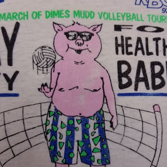 Vintage 80s Mudd Volleyball Tournament Pig on Planet … - Gem