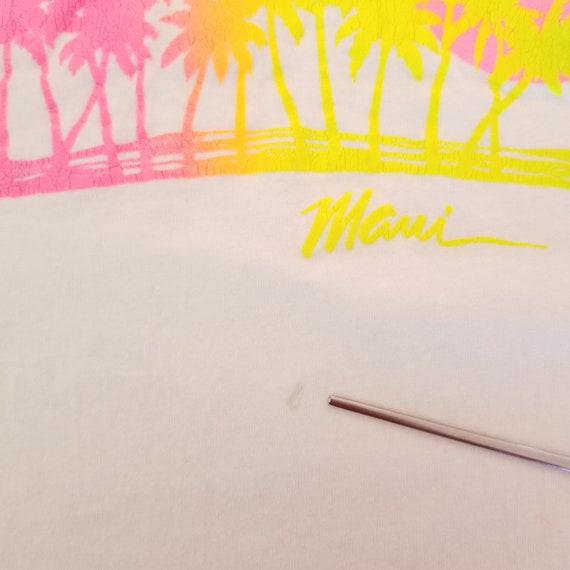 Vintage 80s Maui Hawaii Neon Palm Tree Sunset Vaporwa… - Gem