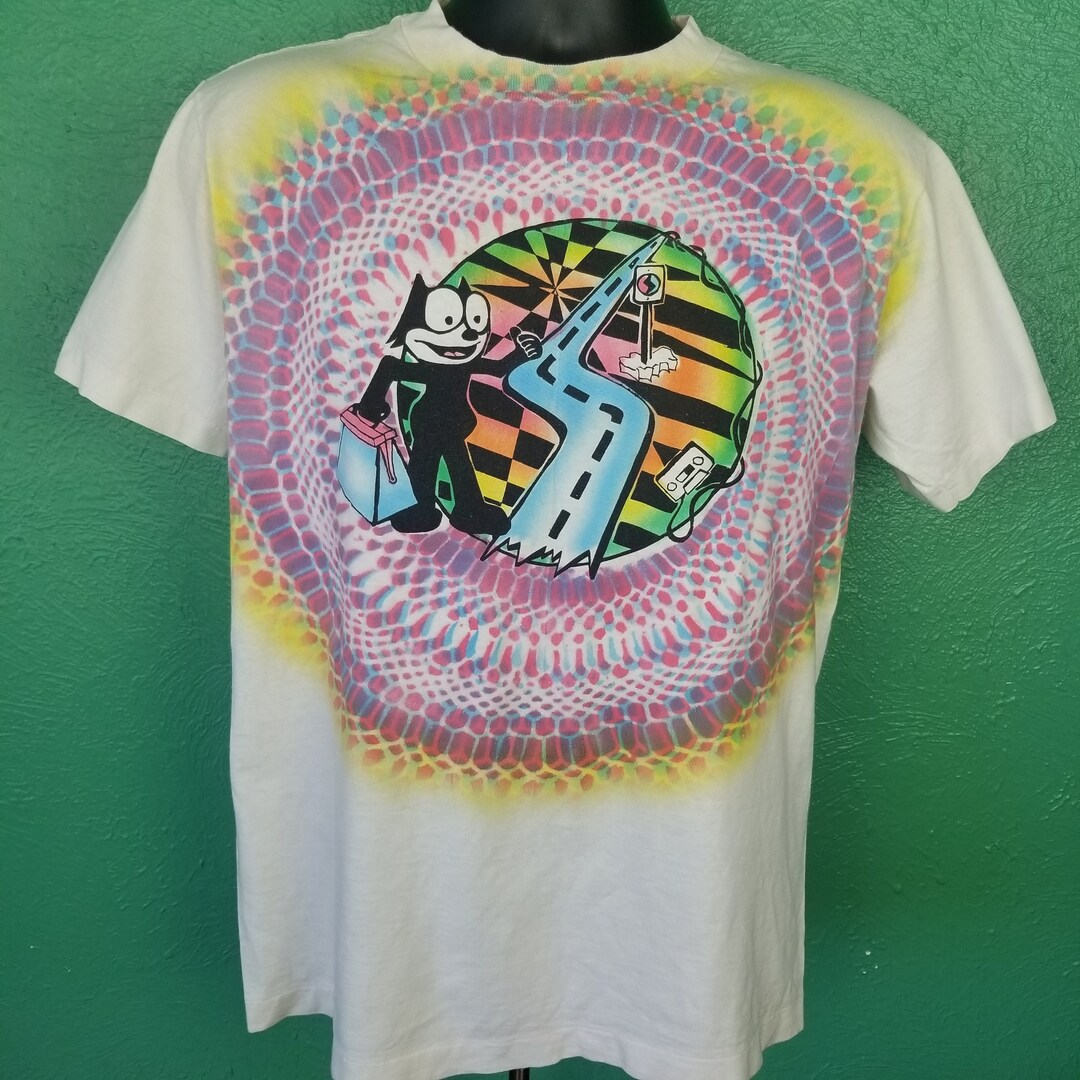 Vintage 80s Grateful Dead Felix the Cat Tie Dye Rare Shirt Size Large ...