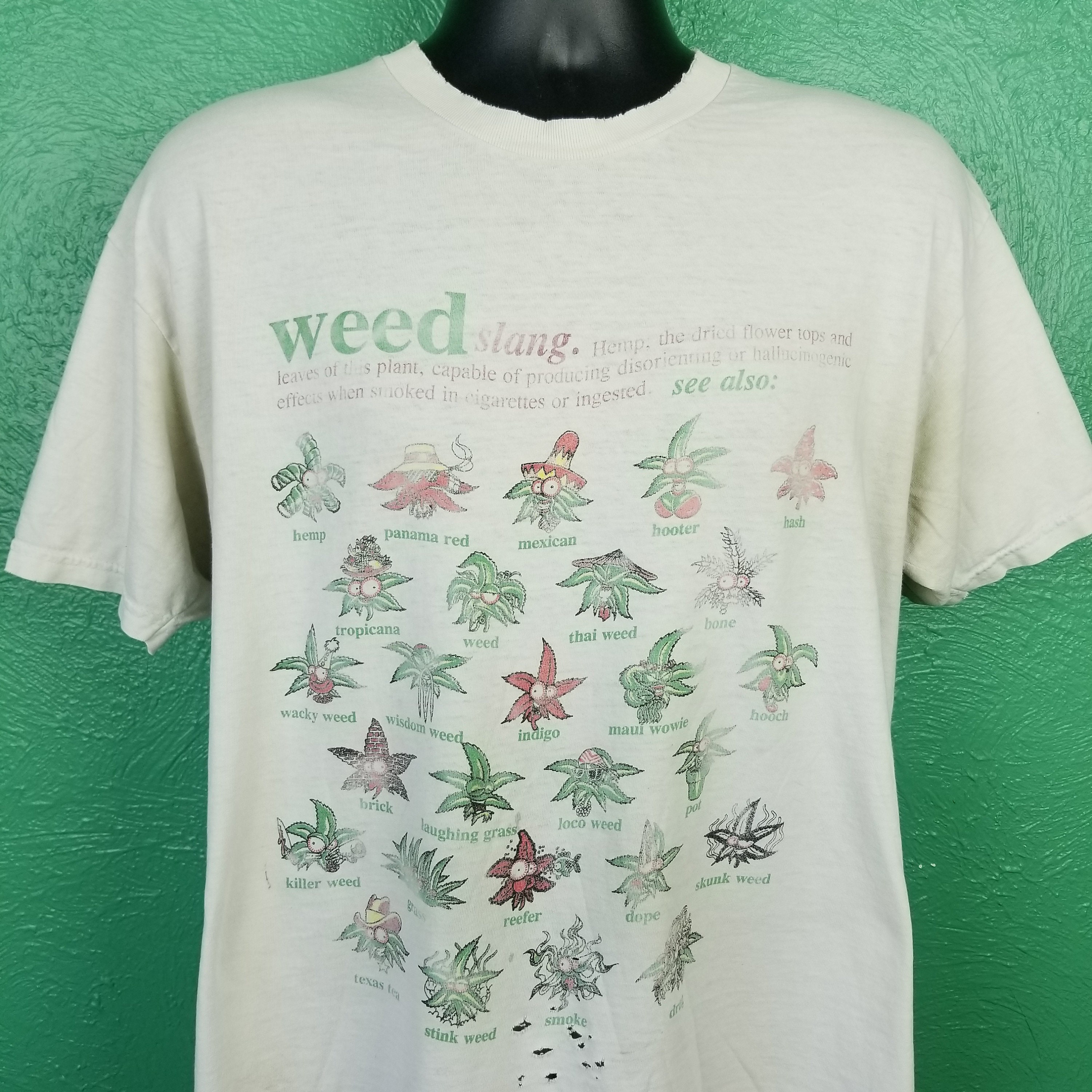 Vintage 90s Weed Slang Shirt Marijuana Types Names 420 Pot Vintage 90s Weed Slang Shirt Marijuana Types Names 420 Pot
