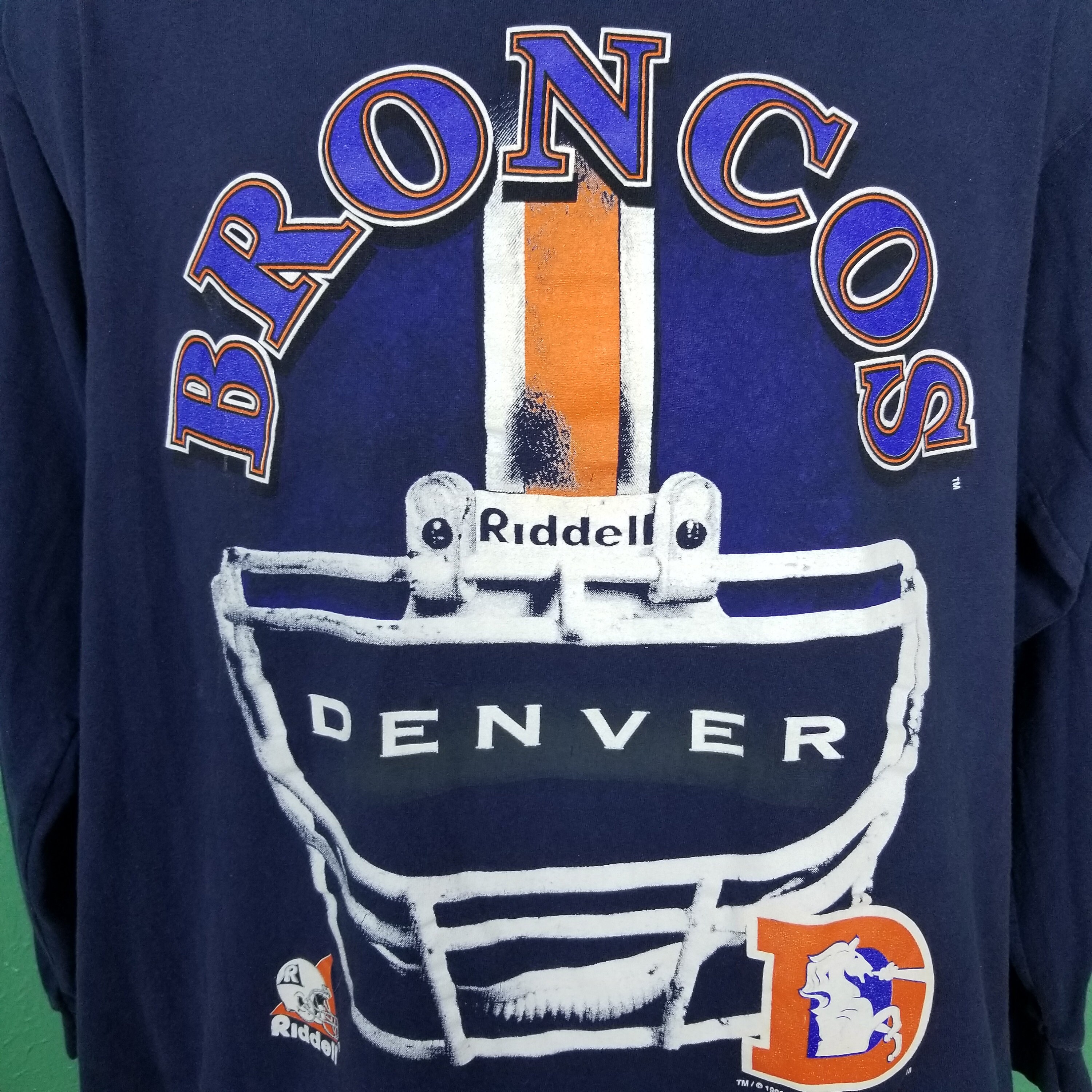 Vintage 90s Denver Broncos Helmet Riddle Big D classic Logo | Etsy