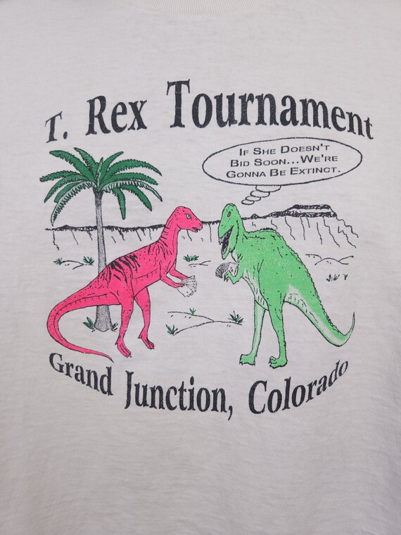 Vintage 90s Neon Dinosaurs T Rex Grand Junction Color… - Gem