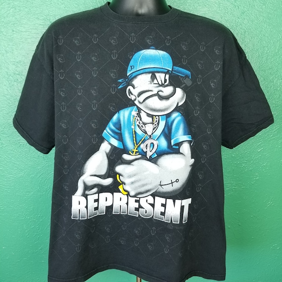 Vintage Popeye Hip Hop Rap represent shirt - Gem