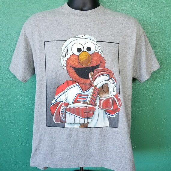 Vintage 90s Hockey Elmo Sesame Street T Shirt Size Large L | Etsy