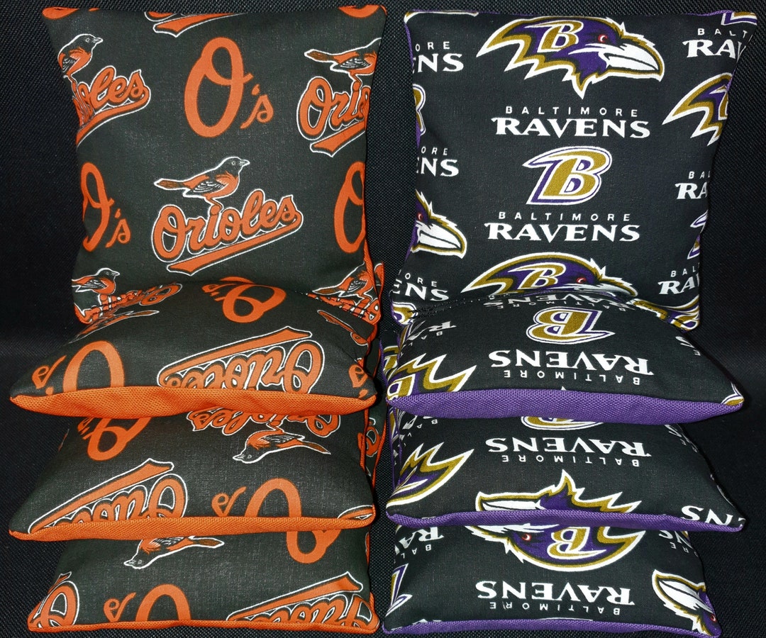 Set of 8 Baltimore Orioles Ravens Cornhole Bean Bags FREE SHIPPING - Etsy
