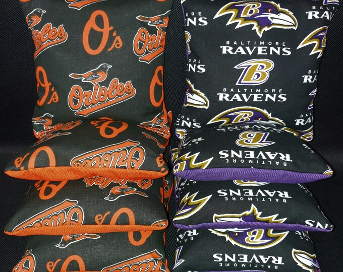 Set of 8 Baltimore Orioles Ravens Cornhole Bean Bags FREE SHIPPING - Etsy